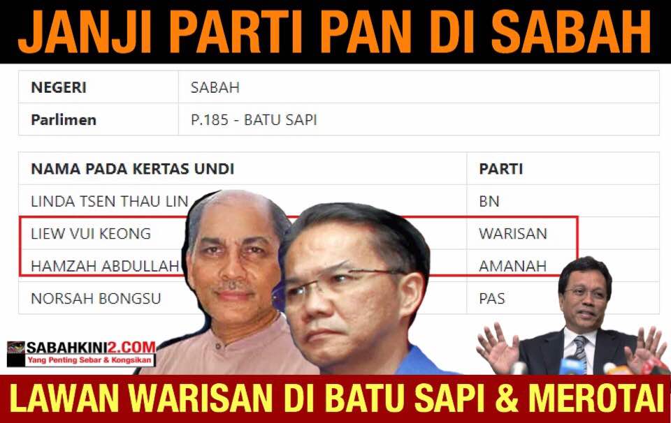 PH Sabah Gagal: PAN Lawan Warisan di Batu Sapi dan Merotai