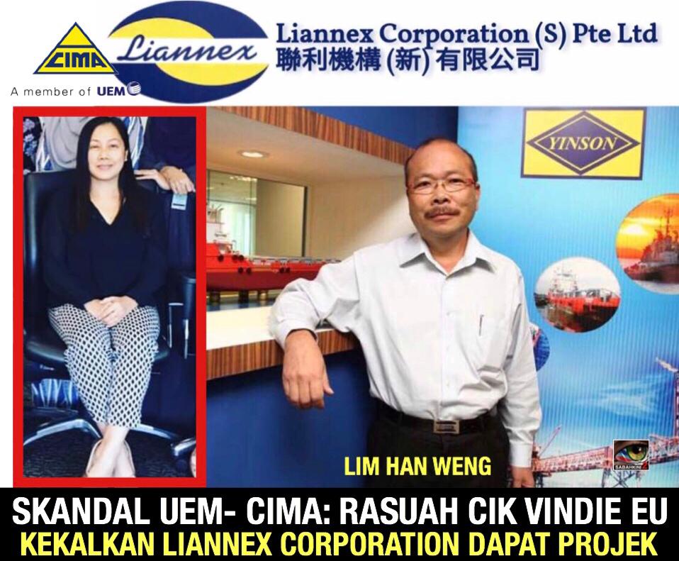 Skandal UEM-CIMA: Rasuah Cik Vindie Eu kekalkan Liannex Corporation ...