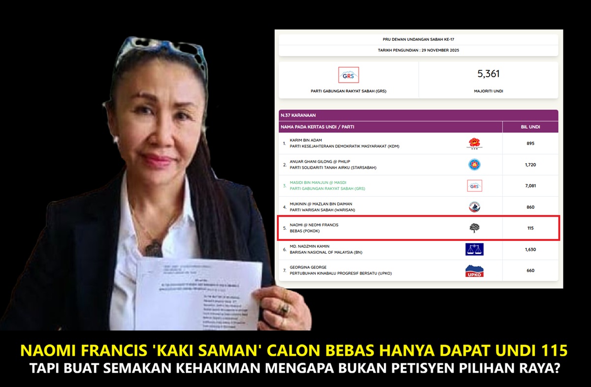 Naomi Francis 'Kaki Saman' calon bebas dapat undi 115 tapi buat semakan ...